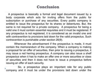 Prospectus - contents and kinds | PPTX