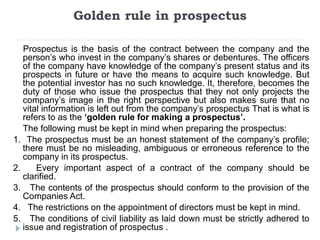 Prospectus - contents and kinds | PPTX