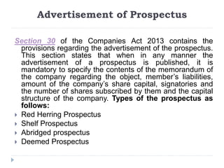 Prospectus - contents and kinds | PPTX