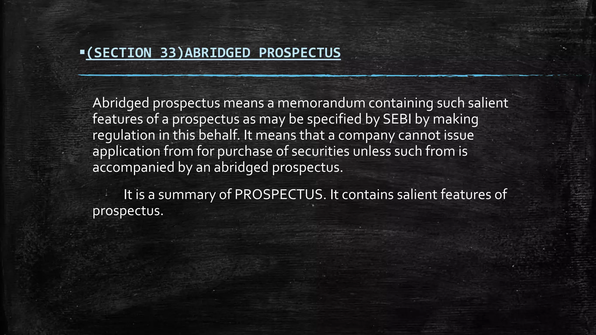 Prospectus of company | PPTX