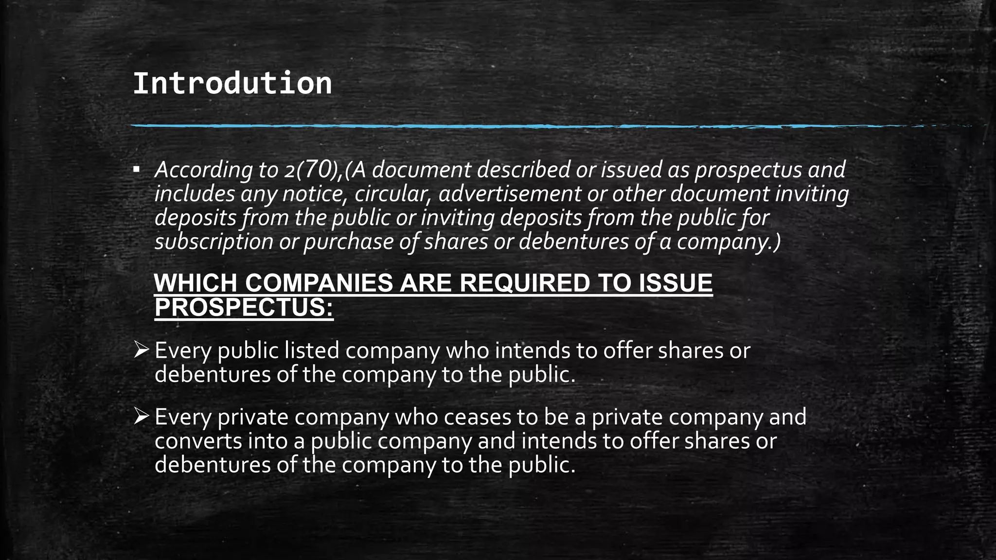 Prospectus of company | PPTX