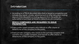 Prospectus of company | PPTX