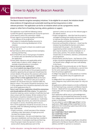 AoC Beacon Awards 2014-15 - Prospectus | PDF