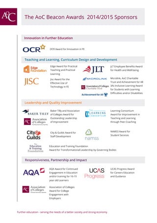AoC Beacon Awards 2014-15 - Prospectus | PDF