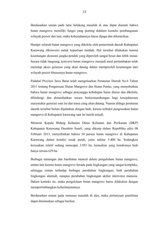 Prospek dan kendala pembangunan wilayah pesisir berbasis pembudidayaan mangrove (Wilayah Studi ...