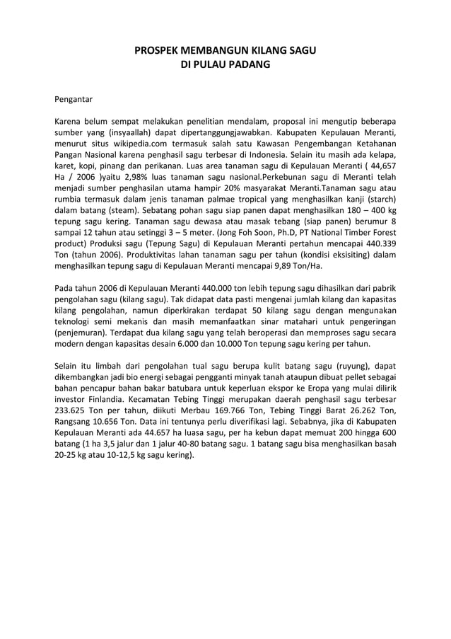 Prospek membangun kilang sagu | PDF