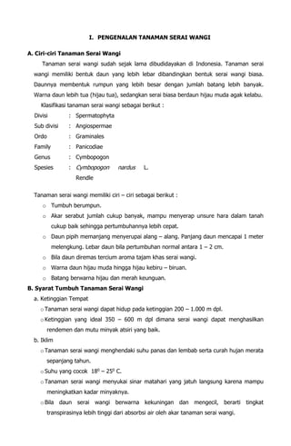 Prospek serai wangi | PDF