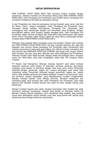 Contoh Prospektus atau perjanjian sebelum membeli sebuah reksadana | PDF