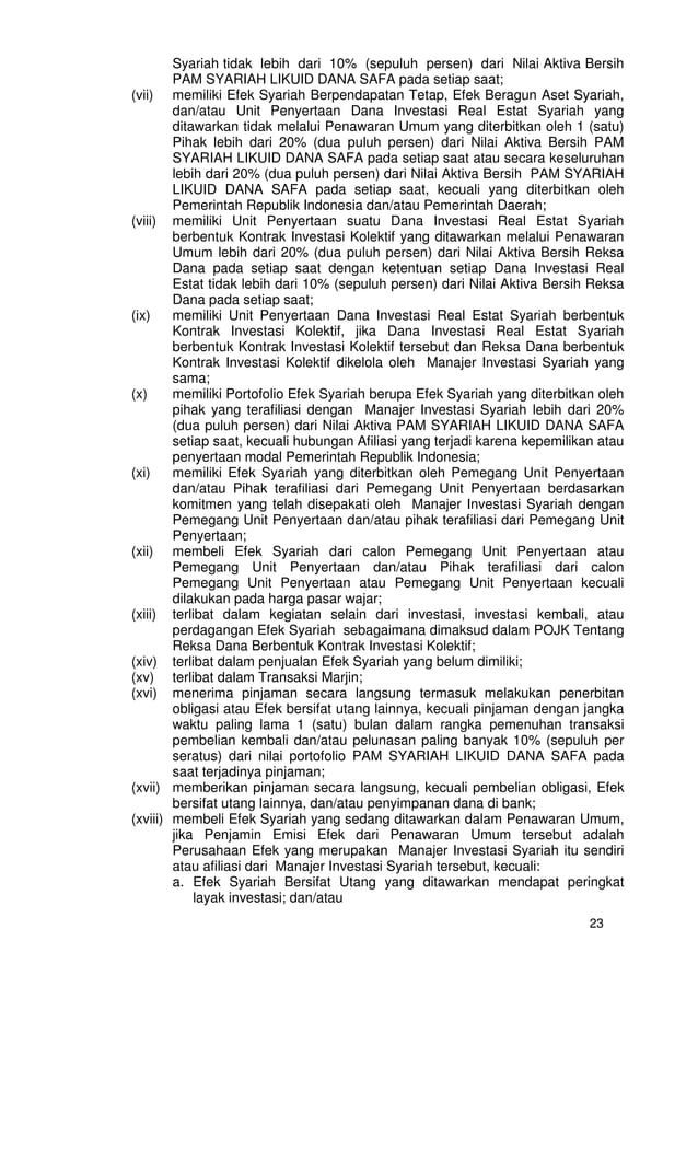 Contoh Prospektus atau perjanjian sebelum membeli sebuah reksadana | PDF