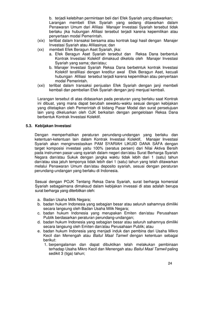 Contoh Prospektus atau perjanjian sebelum membeli sebuah reksadana | PDF