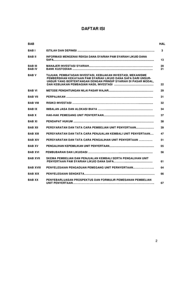 Contoh Prospektus atau perjanjian sebelum membeli sebuah reksadana | PDF
