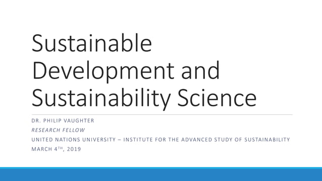 Lecture 1: Introduction to Sustainability Science and SDGs | PPTX