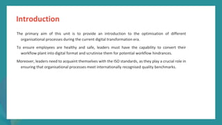 Module 1 / Unit 2 Optimisation of organisational processes | PPTX