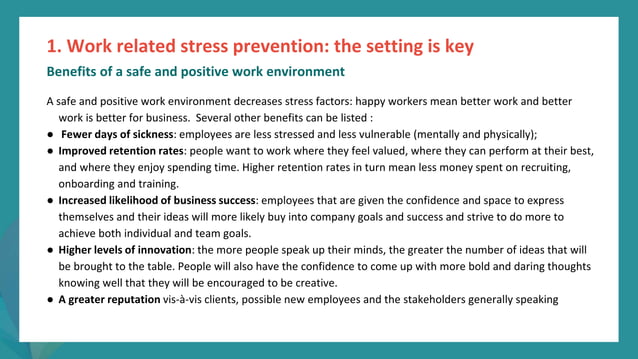 Module 2 / Unit 3 Work related stress prevention and actions | PPTX