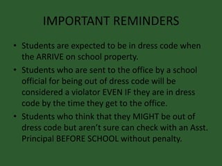 PHS Dress Code Revised | PPT