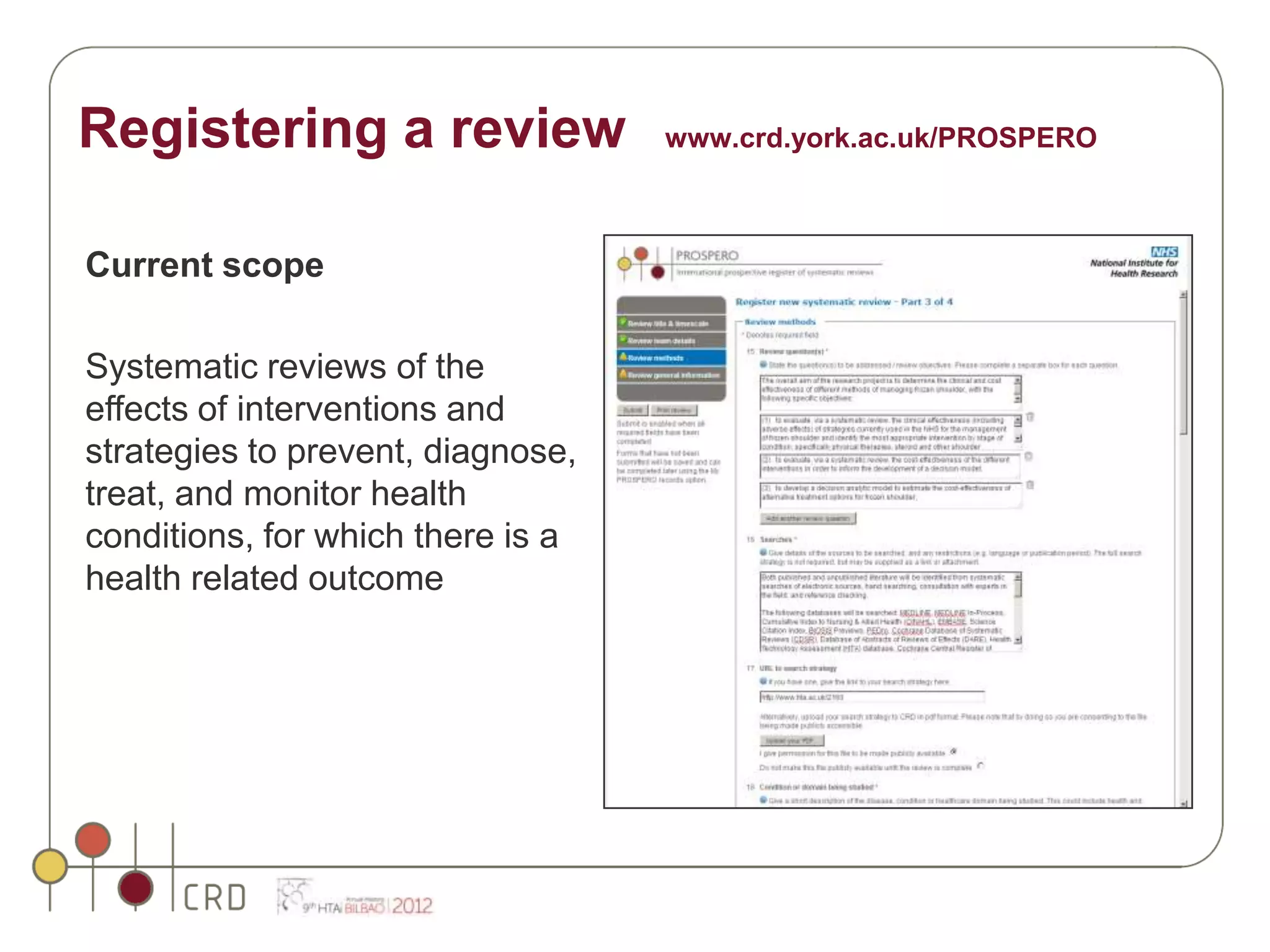 PROSPERO: an international prospective register of systematic review ...