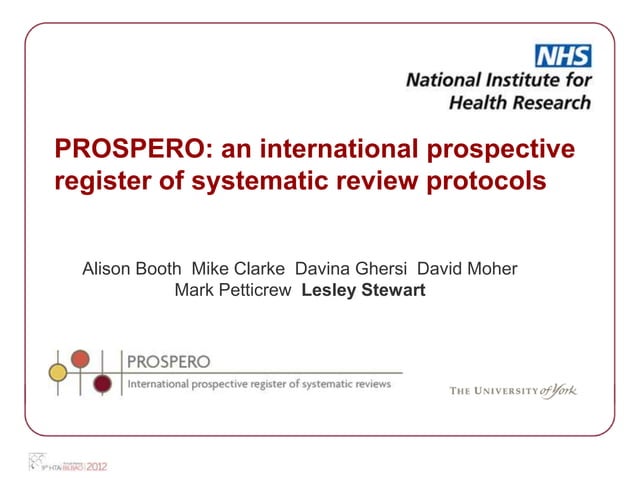 PROSPERO: an international prospective register of systematic review ...