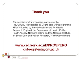 PROSPERO: an international prospective register of systematic review ...