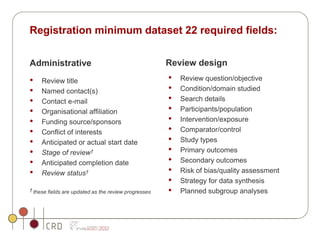 PROSPERO: an international prospective register of systematic review ...