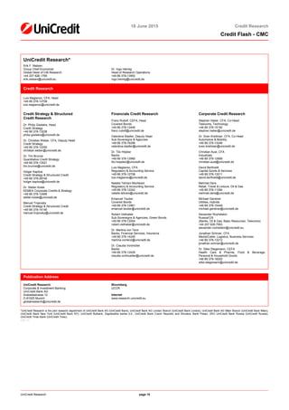 Prospetto di Unicredit su Cmc nel 2015 | PDF