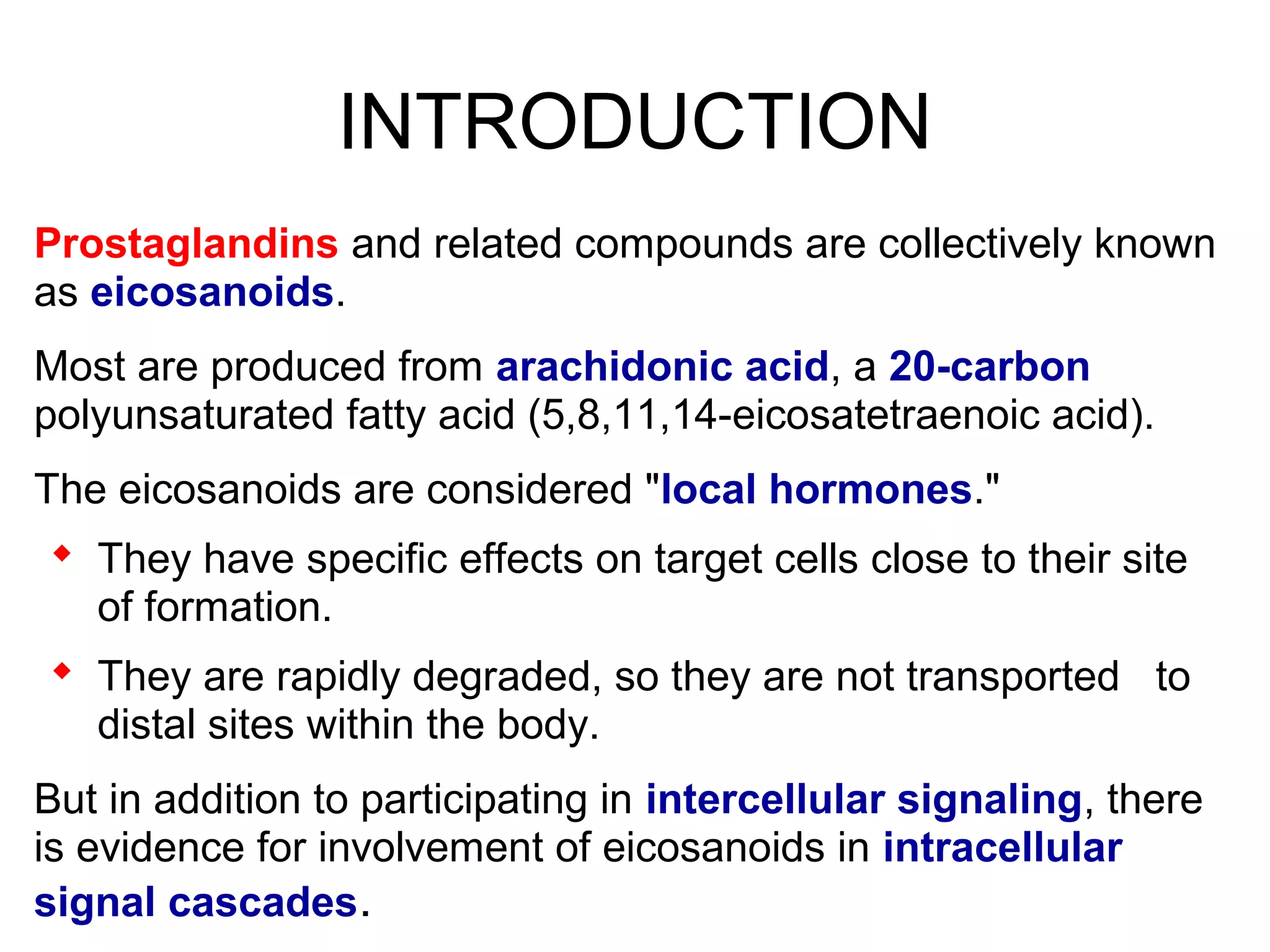 Prostaglandins pharmacology | PPT