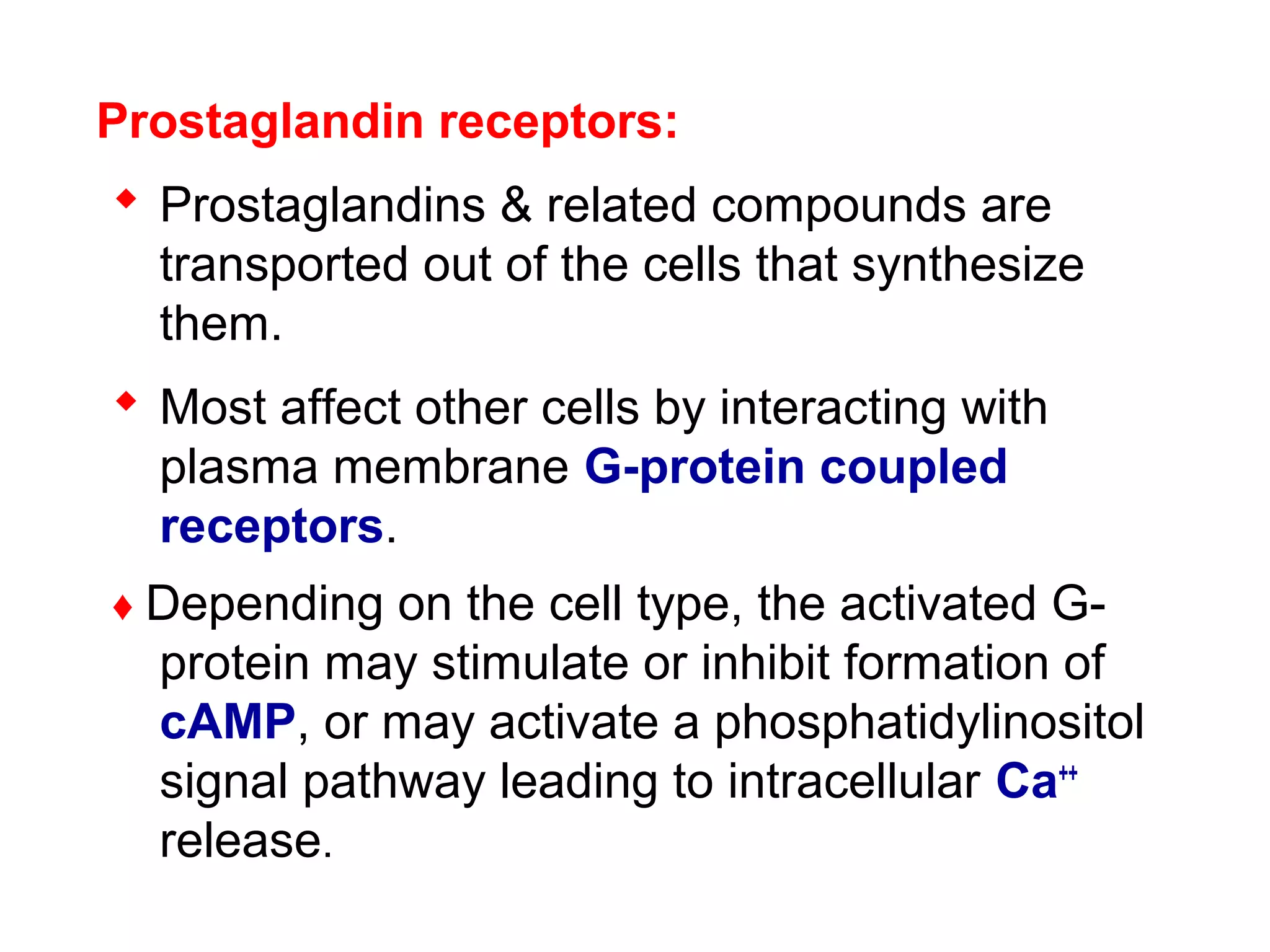 Prostaglandins pharmacology | PPT