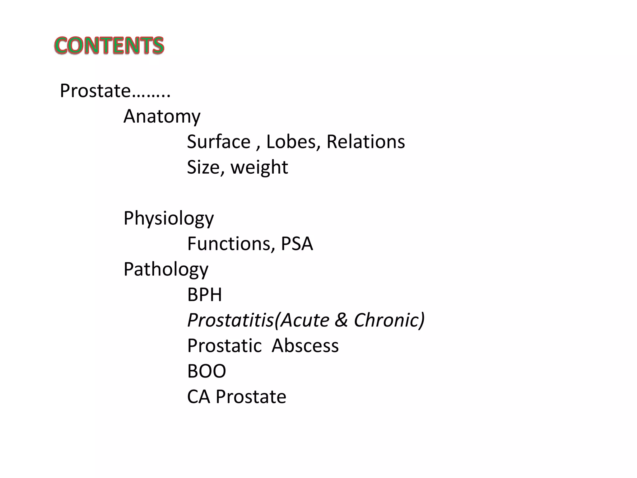 Prostate Anatomy,physiology & Pathology | PPTX