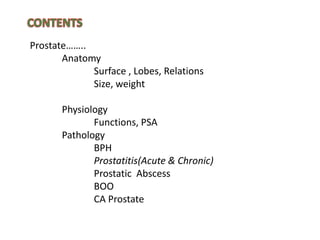 Prostate Anatomy,physiology & Pathology | PPTX