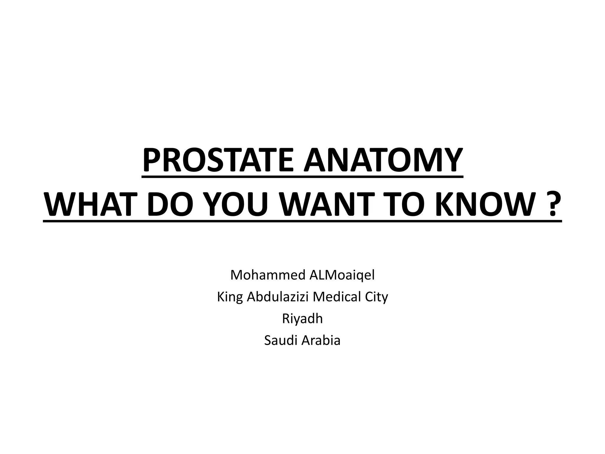 Prostate Anatomy Ppt