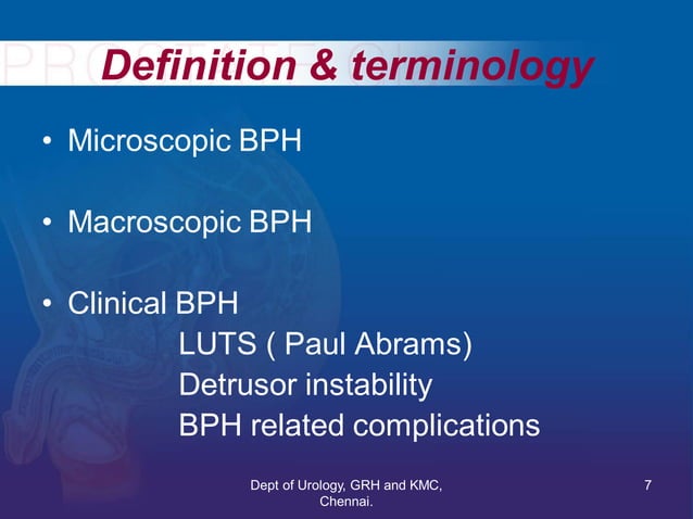 Prostate BPH- evaluation & management | PPT