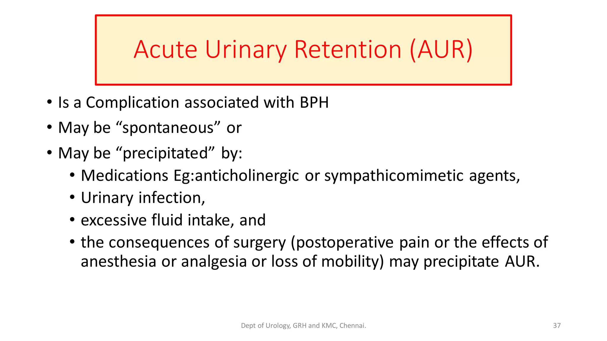 Prostate Benign Prostatic Hyperplasia(BPH)- overview | PDF