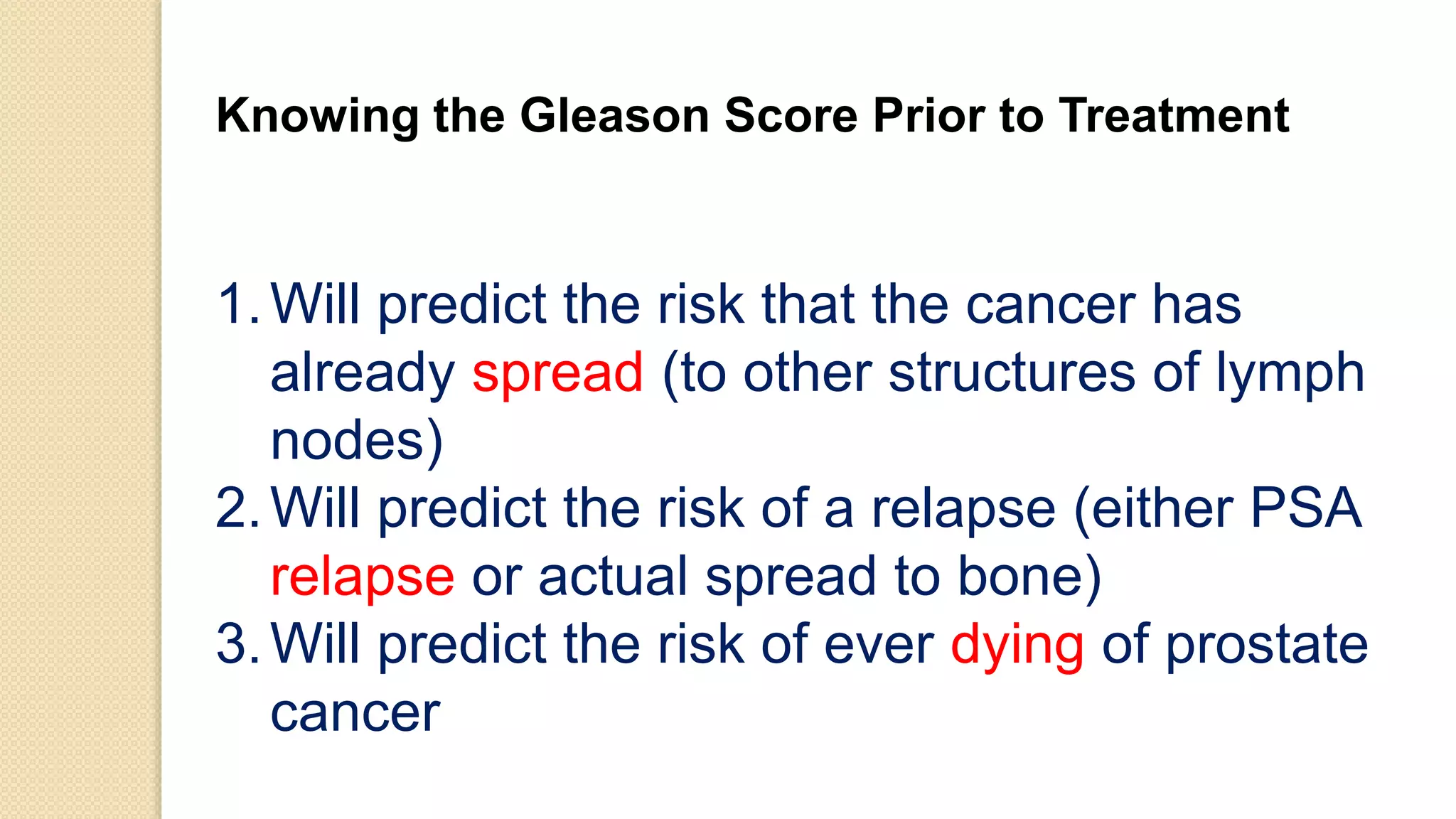 Prostate Cancer and Gleason Score | PPTX
