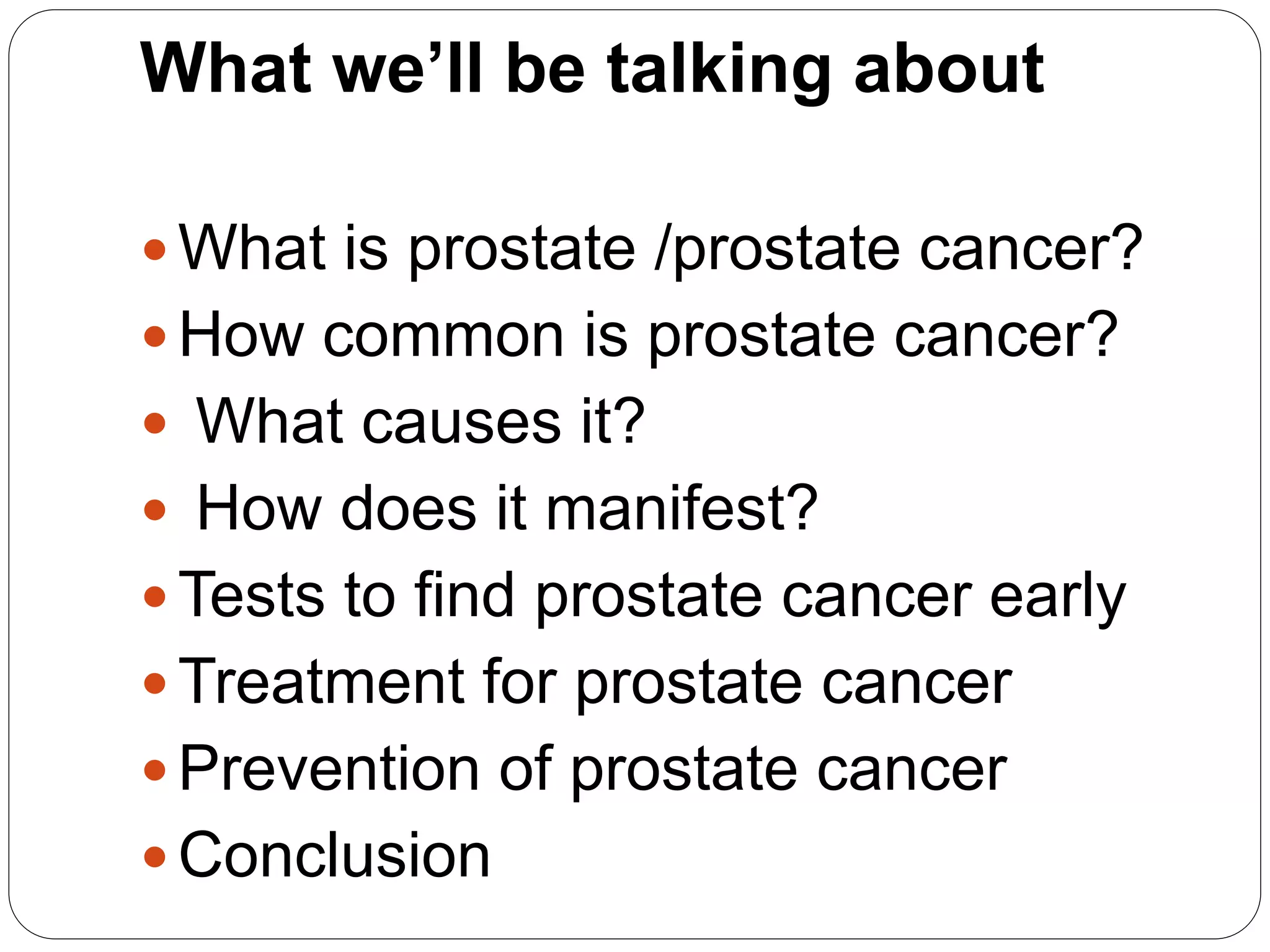 Prostate cancer health talk | PPTX