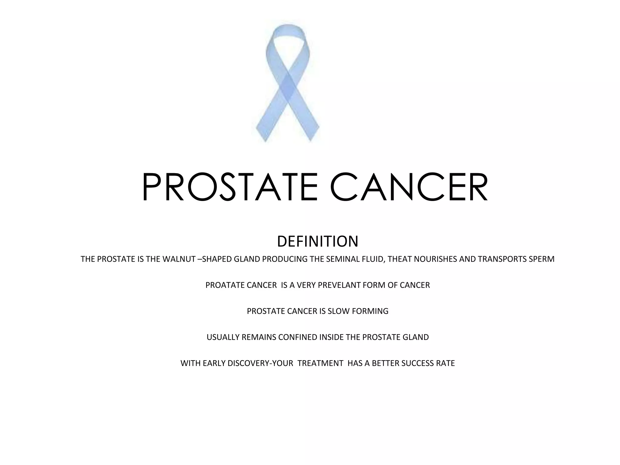 Prostate cancer cause defined symptom risk factors | PPTX