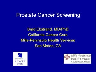 Prostate Cancer Screening | PPT
