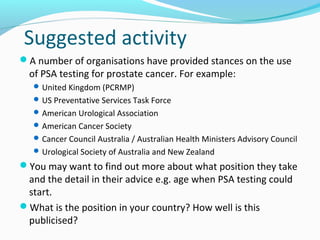 Prostate Cancer Testing and Screening | PPT
