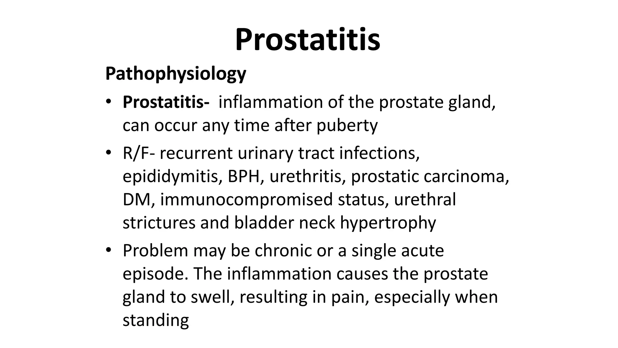 PROSTATE DISORDERS, BPH, Prostatitis.ppt