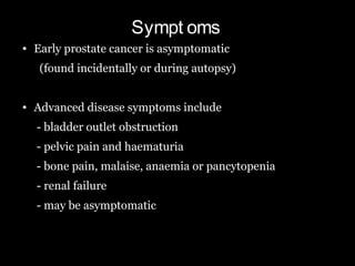 Anatomy, pathology an staging work up of prostate cancer | ODP