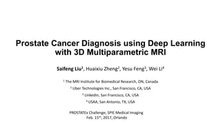 Prostate Cancer Diagnosis using Deep Learning with 3D Multiparametric ...