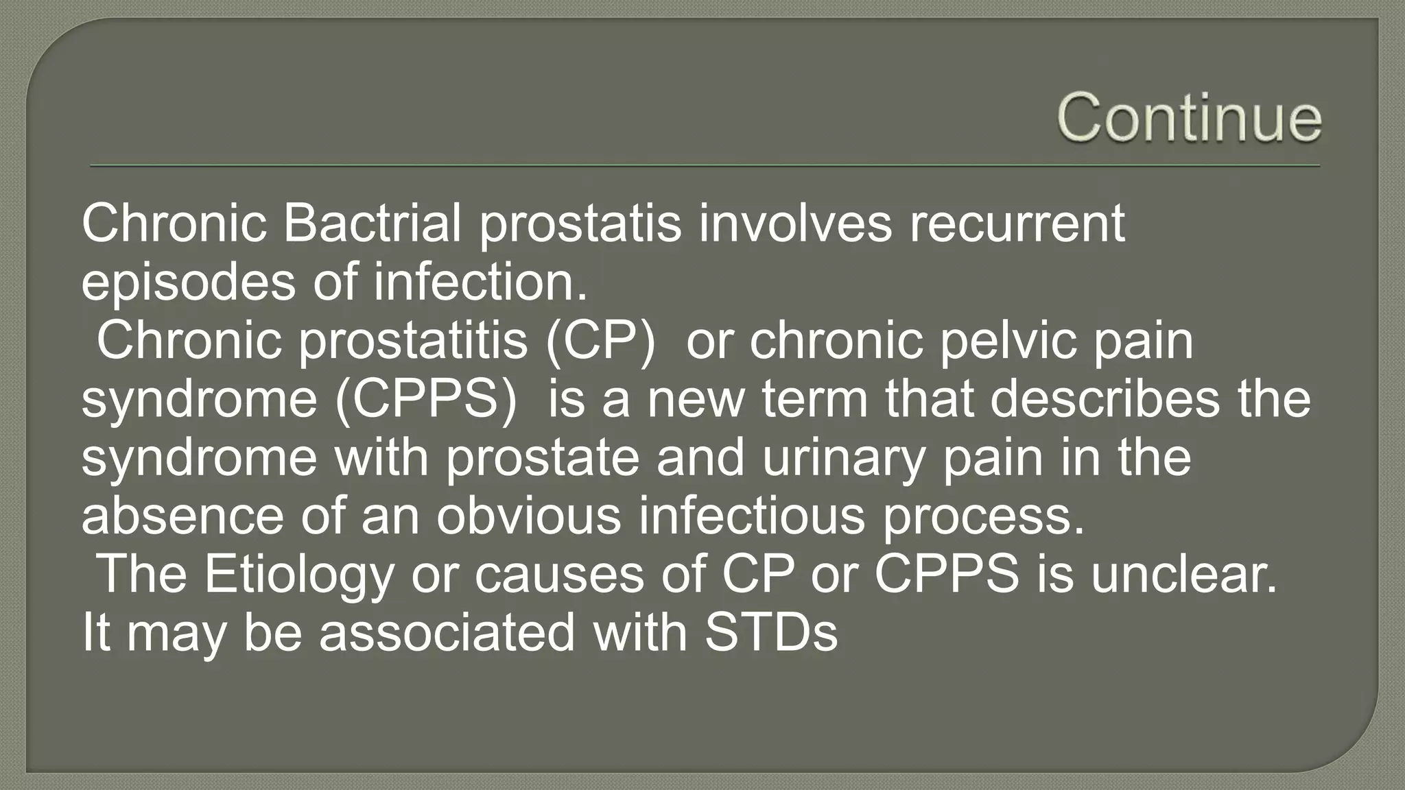 Prostatitis | PPTX