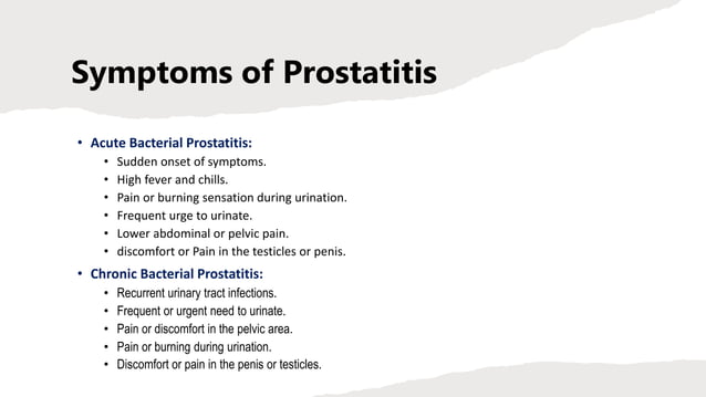 Prostatitis: Explained Symptoms, Causes, & Treatment Guide | PPTX ...