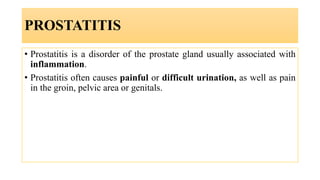 Prostatitis & Prostate Cancer.pptx (Male Reproductive System) | PPT