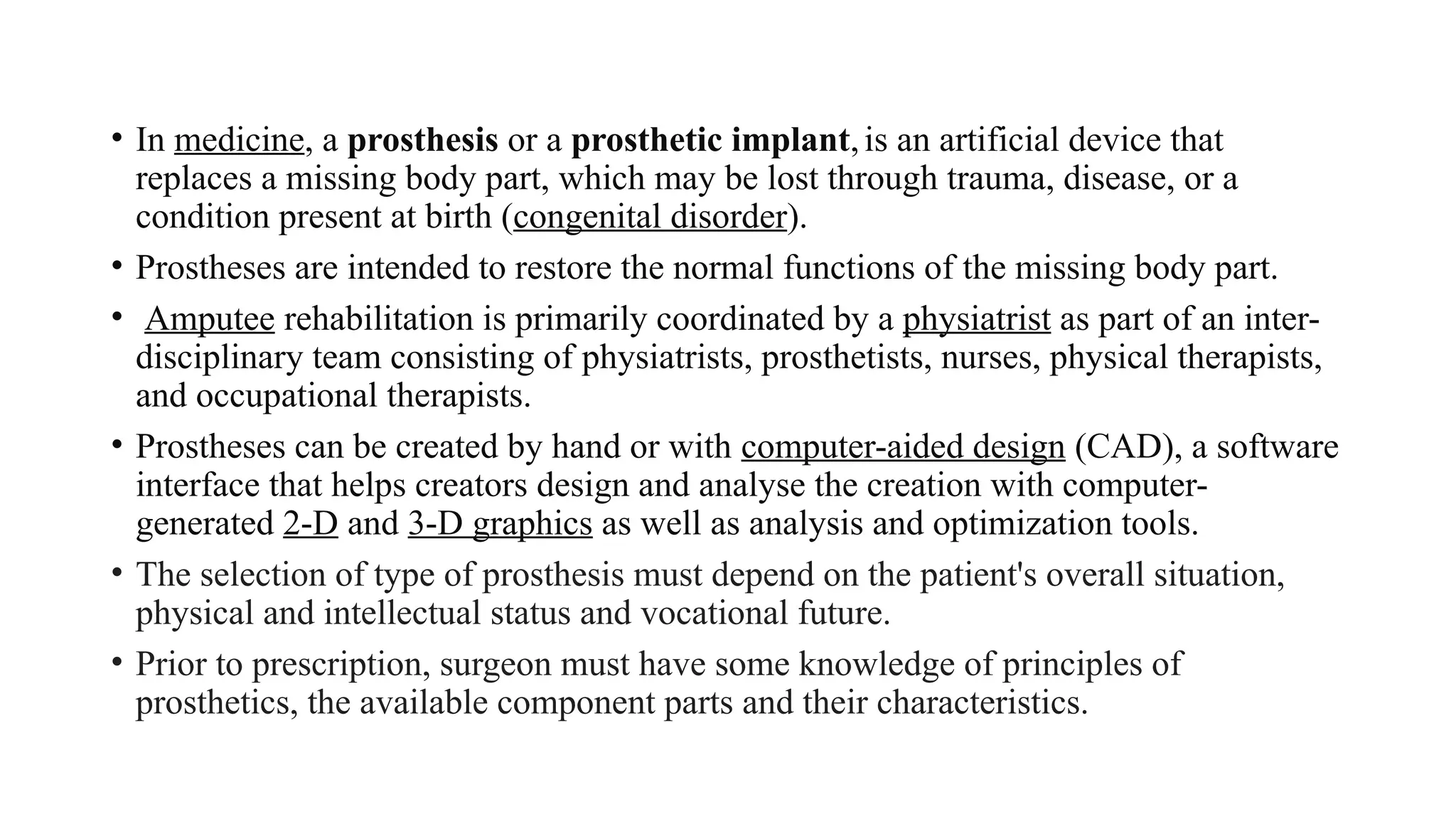 PROSTHESIS - PHYSIOTHERAPY REHABILITATION | PPTX