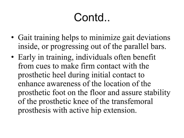 Prosthetic gait training.pptx | Physical Therapy | Wellness