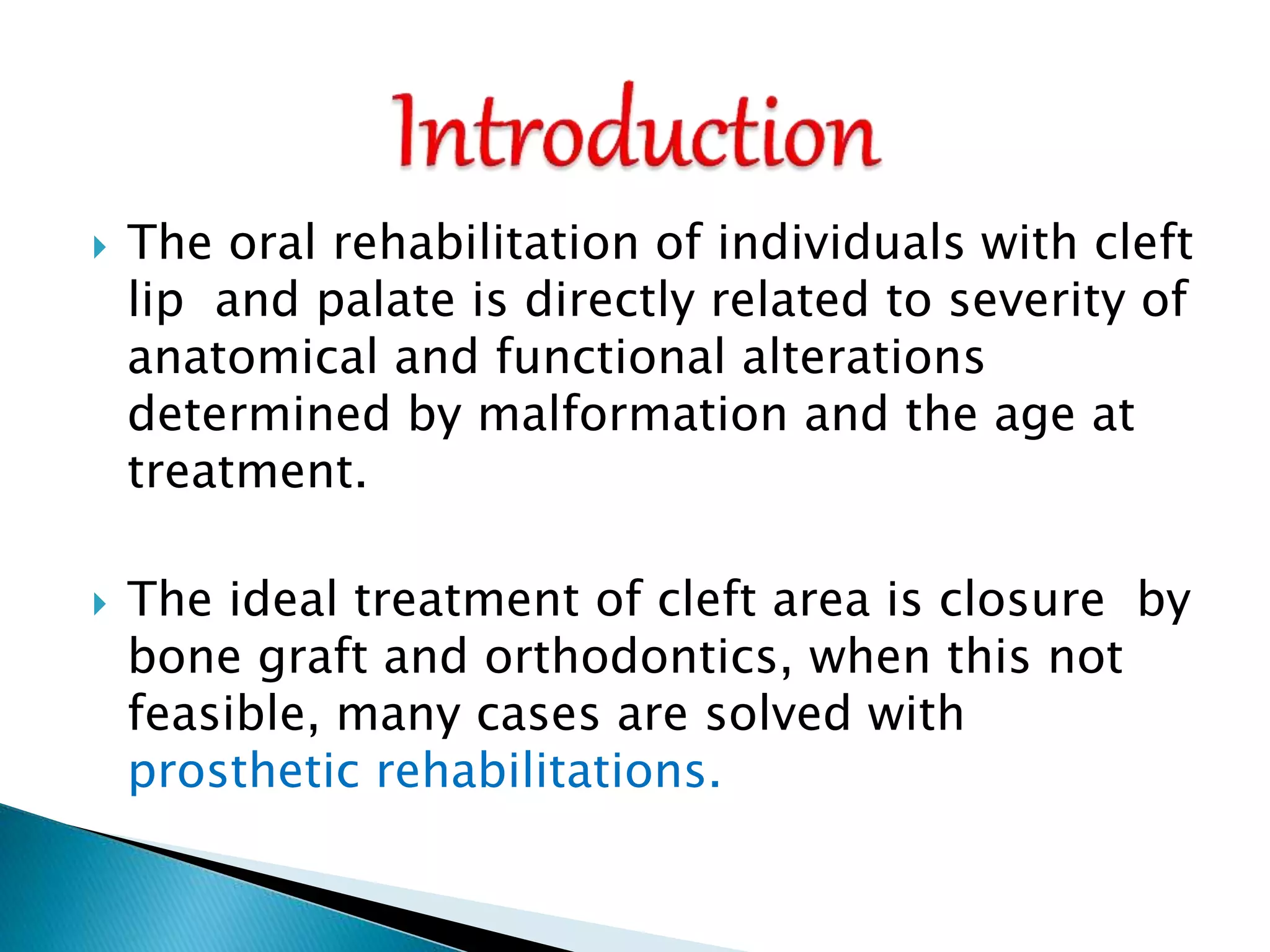 Prosthetic management of cleft lip and palate patient | PPTX