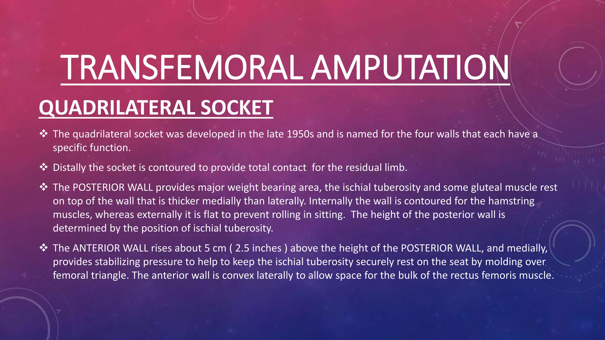Prosthetic management of different levels of amputation | PPTX