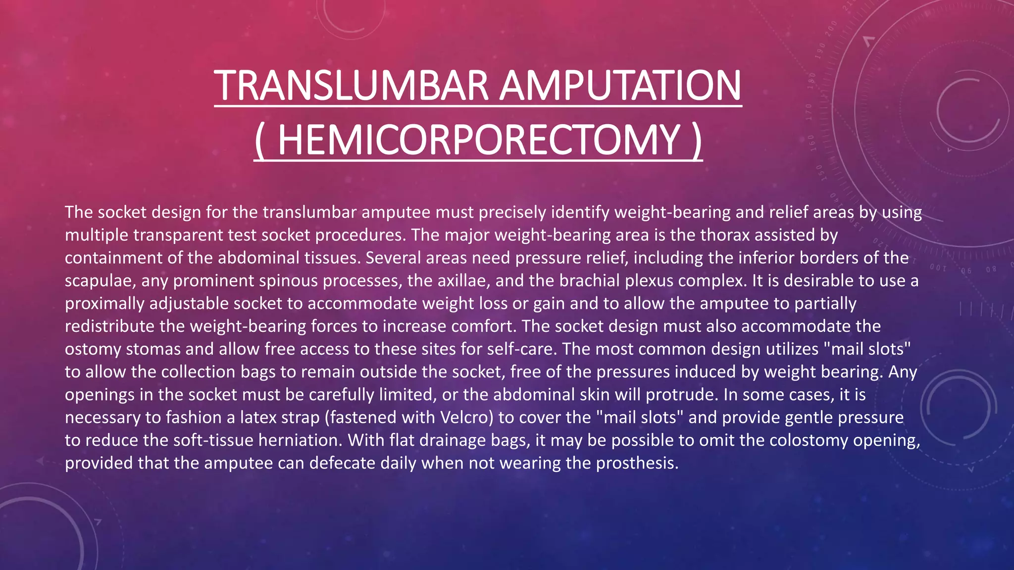 Prosthetic management of different levels of amputation | PPTX
