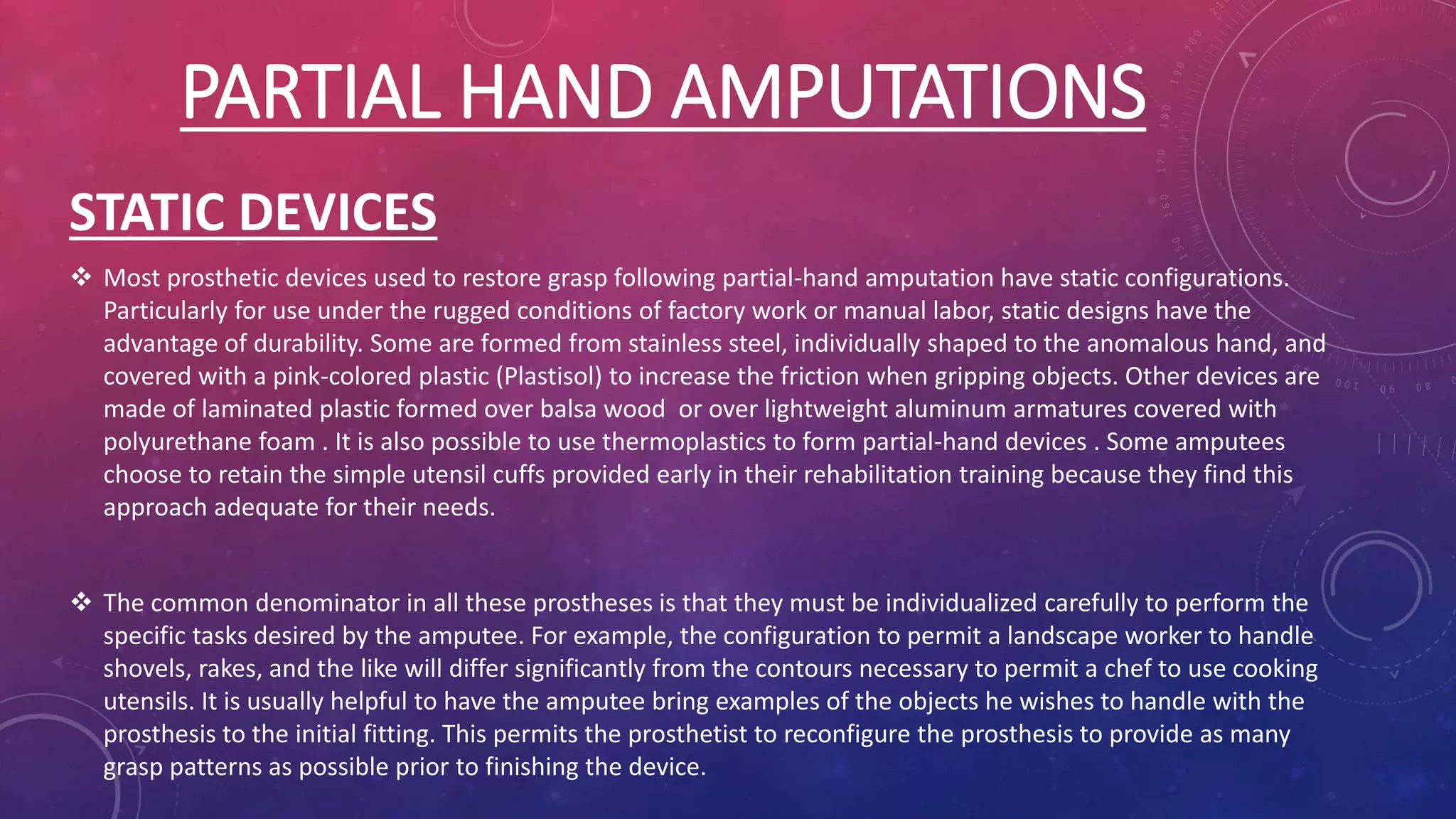 Prosthetic management of different levels of amputation | PPTX