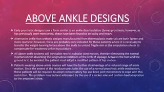 Prosthetic management of different levels of amputation | PPTX