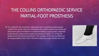 Prosthetic management of different levels of amputation | PPTX